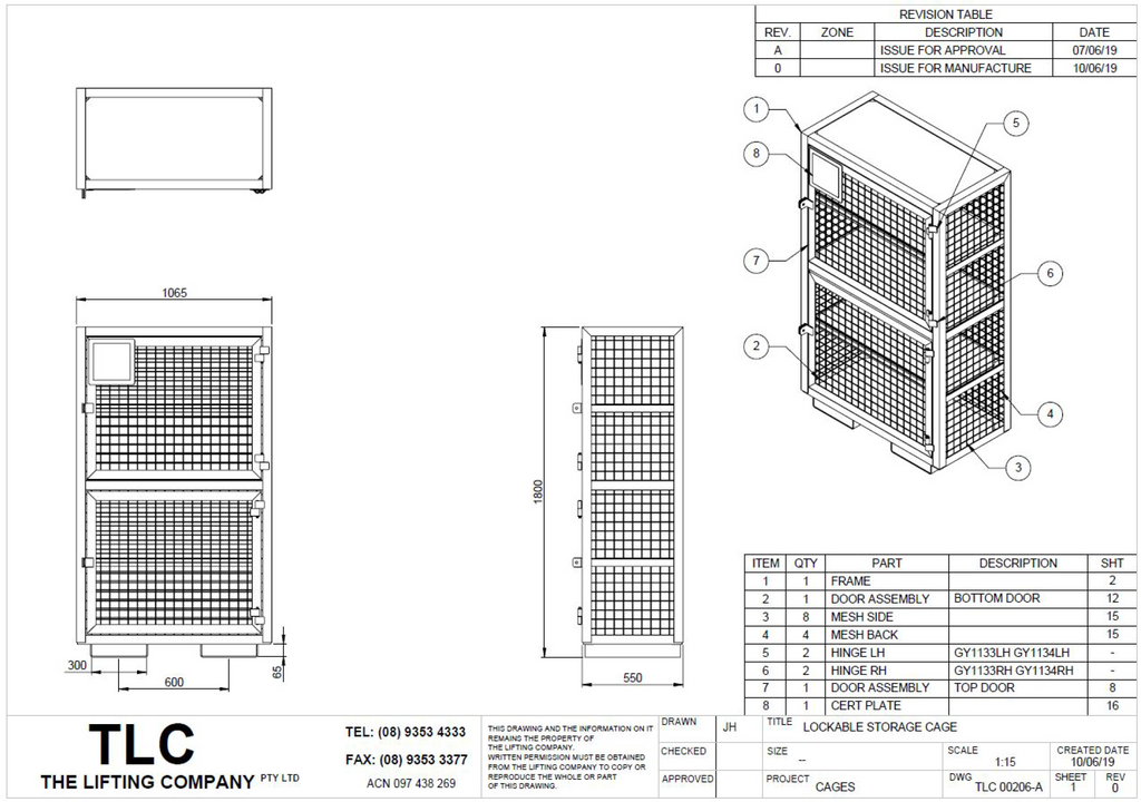 Lockable storage cages