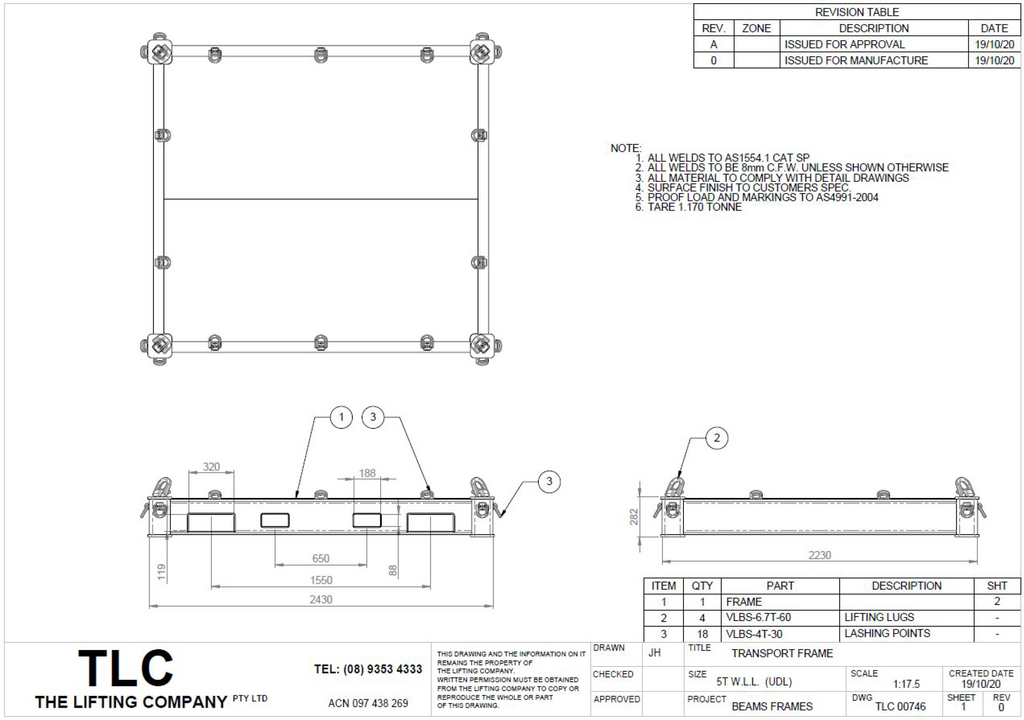 5t flat rack transport frame