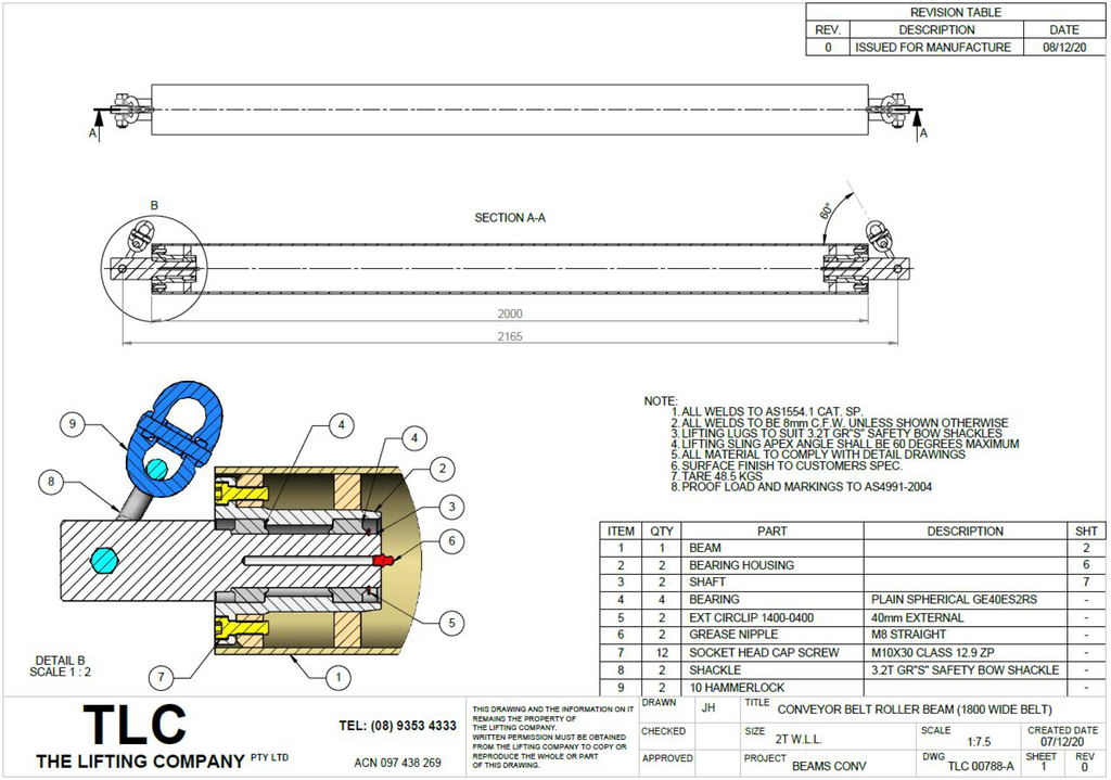2t conveyor belt roller beam (1800mm)