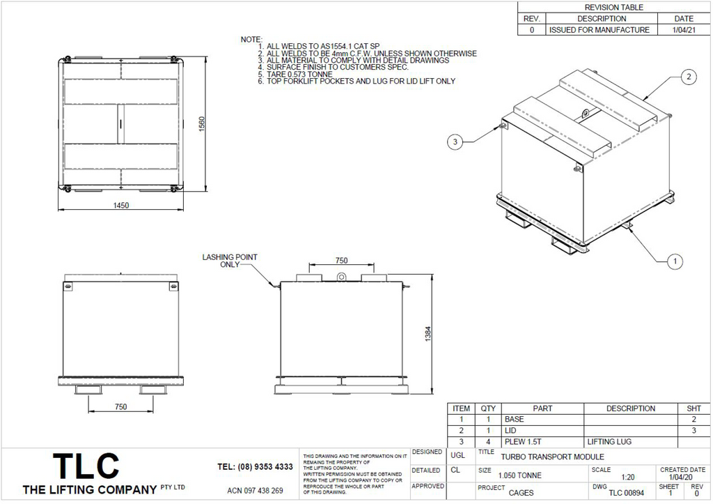 1.050t turbo transport box