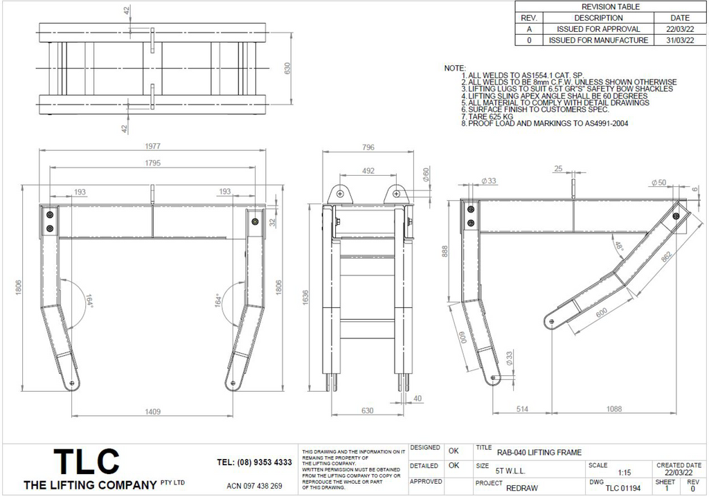 5t rab-040 lifting frame