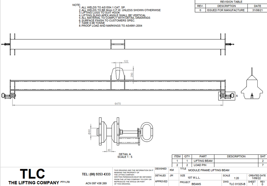 20t cage lifting assembly