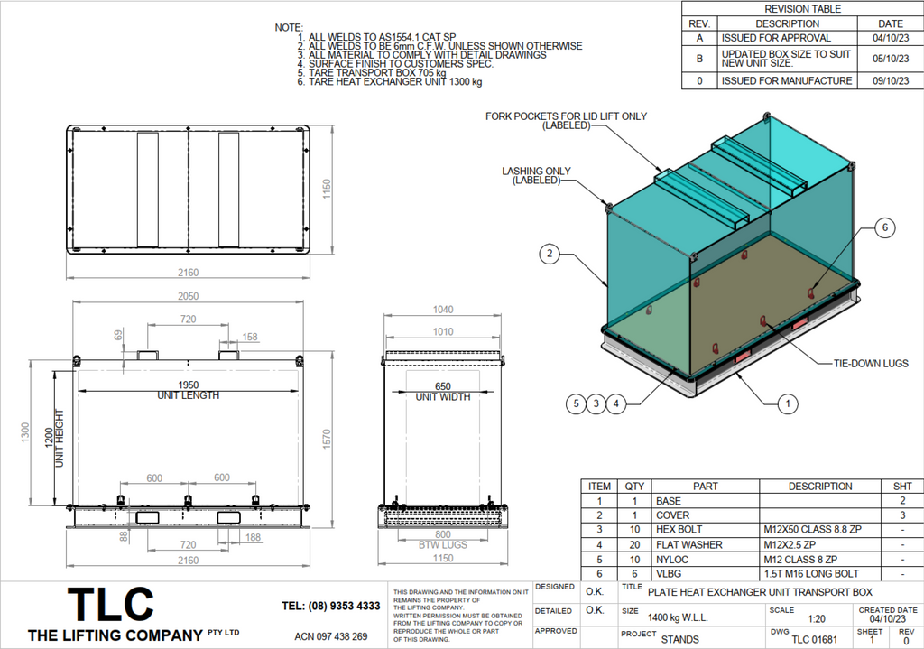1.4t plate heat exchanger unit transport box