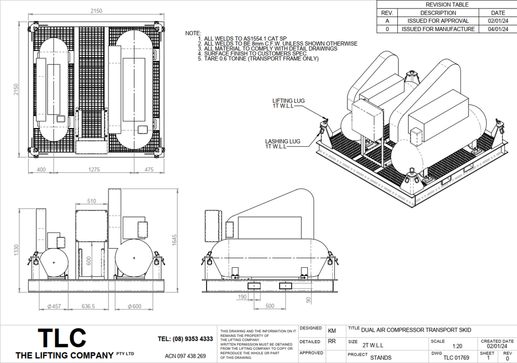 2t dual compressor transport skid