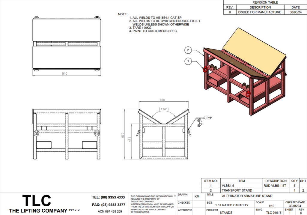 1.5t alternator armature stand