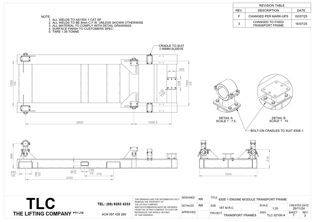 18t power module transport frame