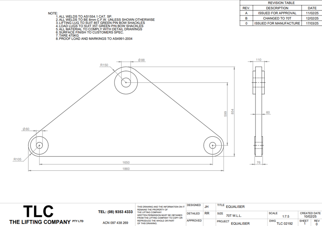 70t equaliser plate