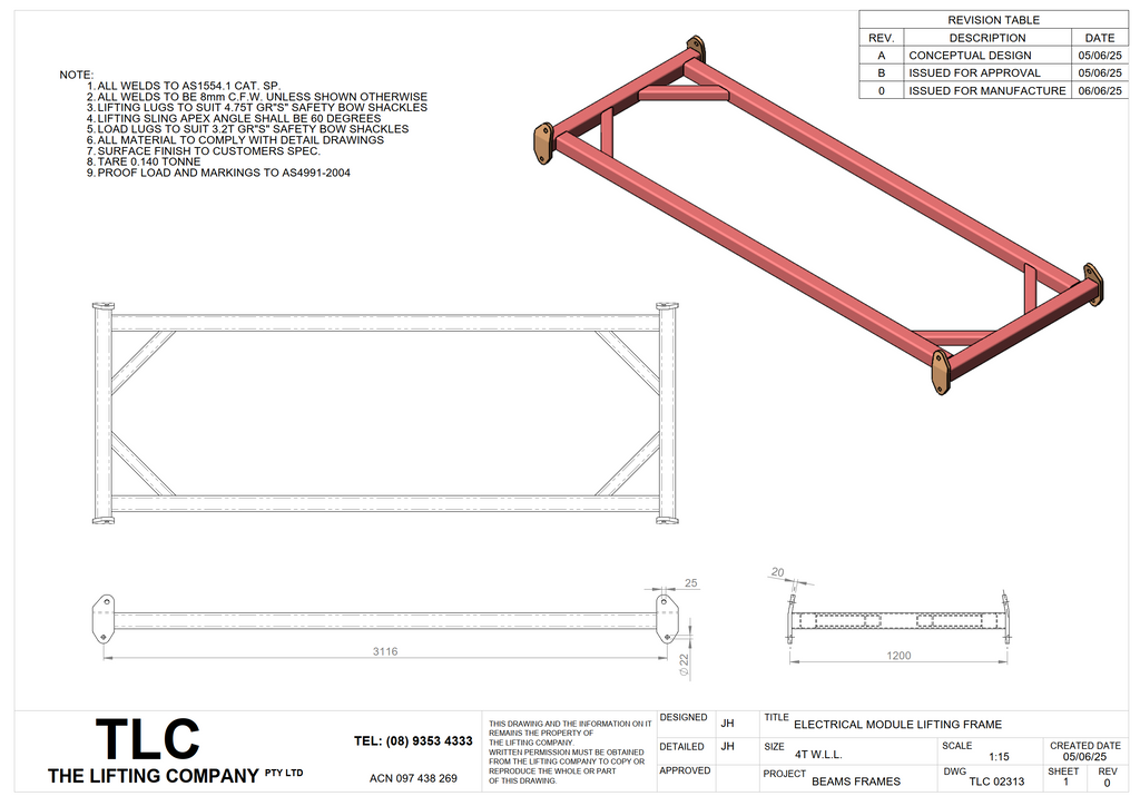 4t lifting frame