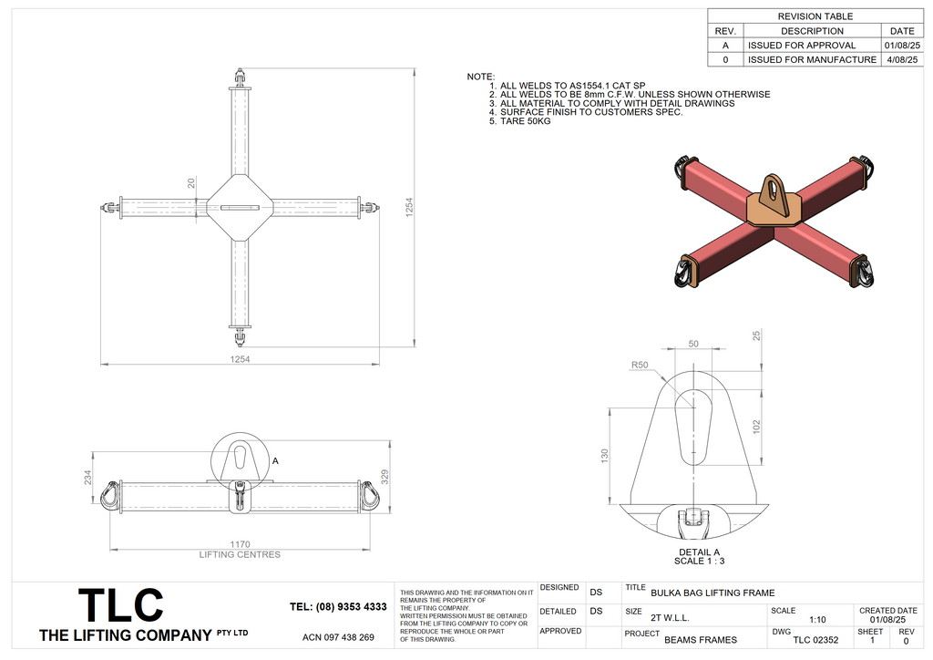 2t bulk bag lifting frame