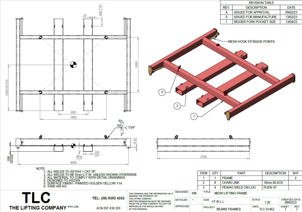 5t mesh lifting frame